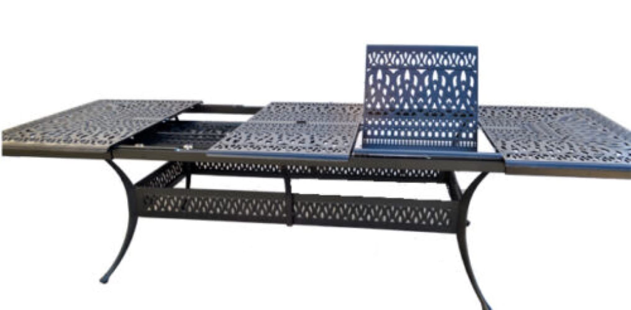 Patioland Grand Tuscany Outdoor Cast Aluminum Powder Coated 11-Piece Dining Set with Extendable 48X132 Table (with 10 Regular Chairs)