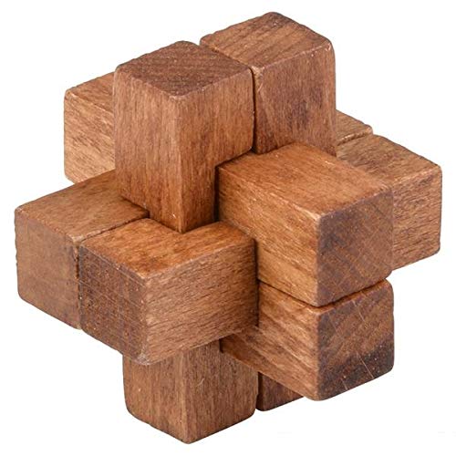 Mini Wooden Brain Teaser 3-D Puzzles 1.75β β 8 pk - Party Favors, Stocking Stuffers, Goody Bags, Classroom Prizes