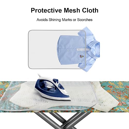 PHILORN Ironing Board Cover and Pad, Resist Scorching and Staining, 15x54 Inch Thick Padding Ironing Board Covers, Elasti Edges, 2 Fasteners and 1 Protective Scorch Mesh Cloth - Retro Pattern