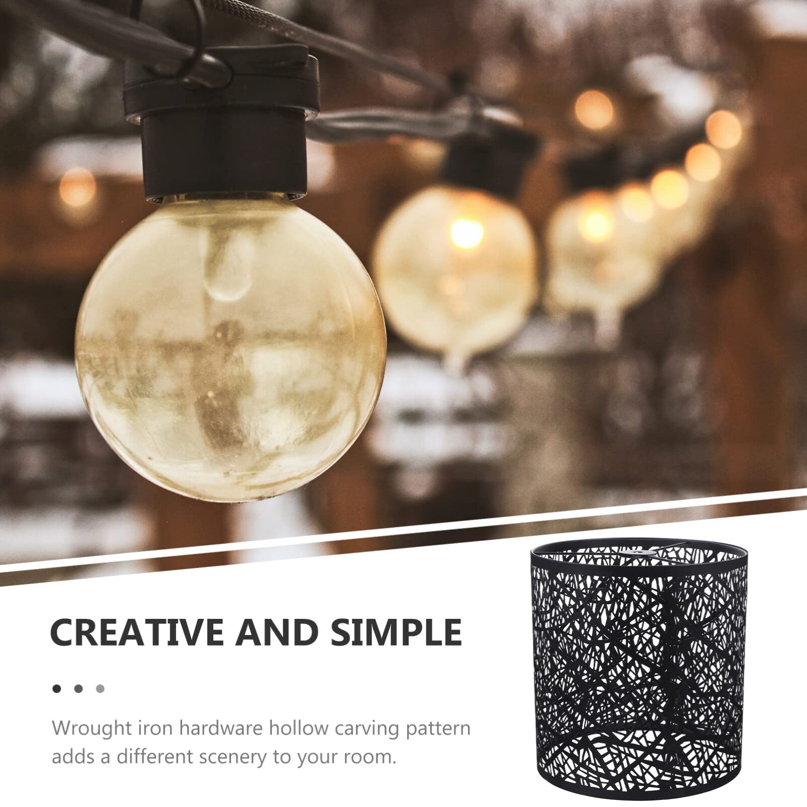 Wrought Iron Hollow Lampshade Black Lampshades Lamp Shade Large Lamp Shade Replacement Table Lampshade Metal Lampshade Floor Lampshade Table Lamp Shades Lampshades for Table Lamp