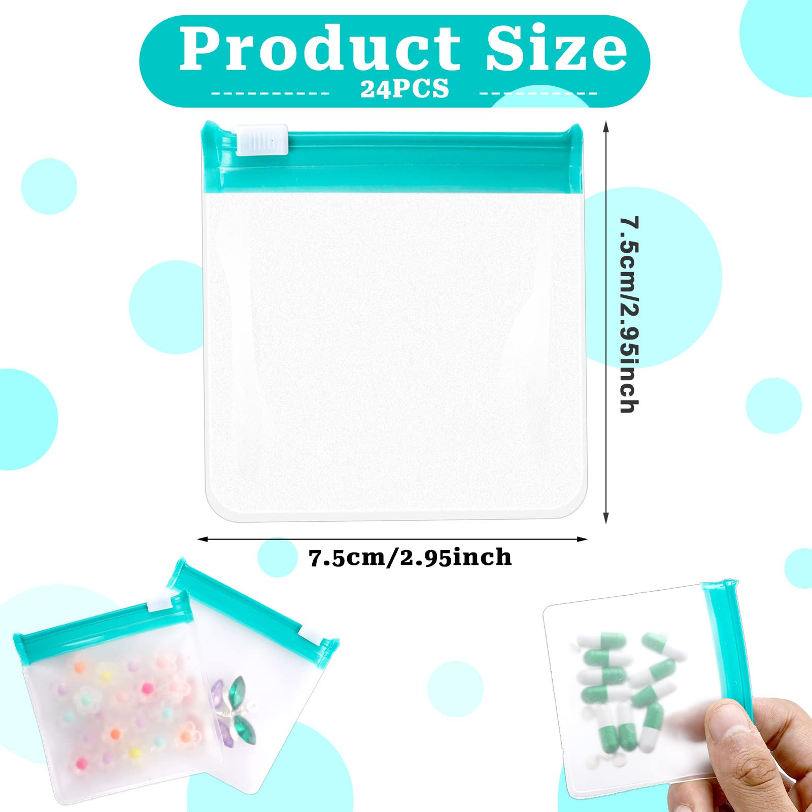 24 Pieces Pill Pouch Bags Reusable Zippered Pill Bags Small Portable Pill Baggies Reusable Pill Storage Pouch Bags Translucent Plastic Pill Packets with Slide Lock for Medicines Small Items