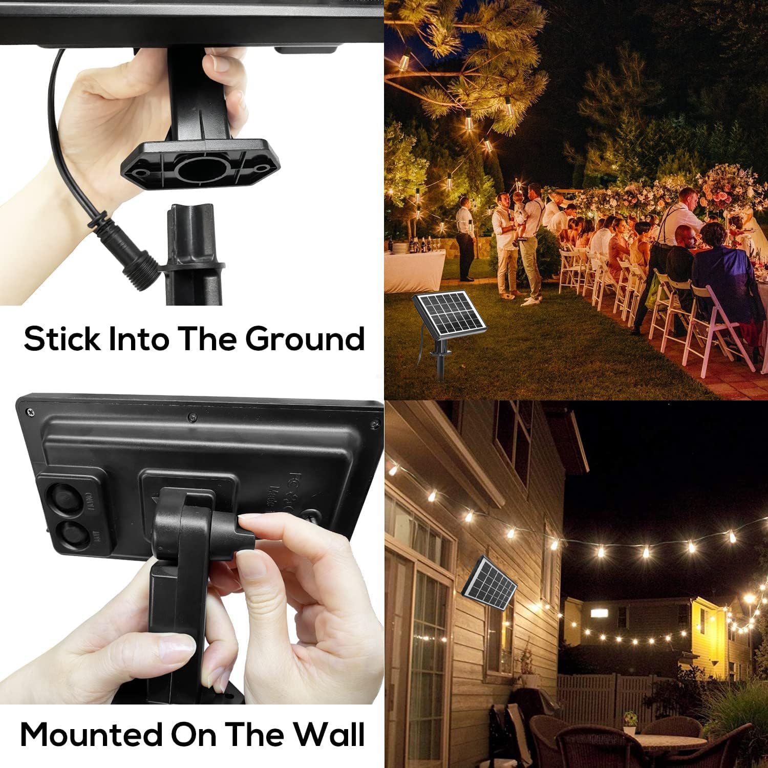 SUNTHIN Solar String Lights, 50ft Solar Patio Lights with 24 Shatterproof G40 LED Bulbs, Waterproof Solar Powered Outdoor Lights for Backyard, Garden, Deck, Porch, Pergola, Pool, Camping, Party