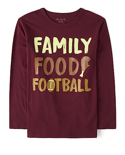 The Children's Place Boys All Holidays Long Sleeve Graphic T-Shirts Thanksgiving Fam Food Fball Small