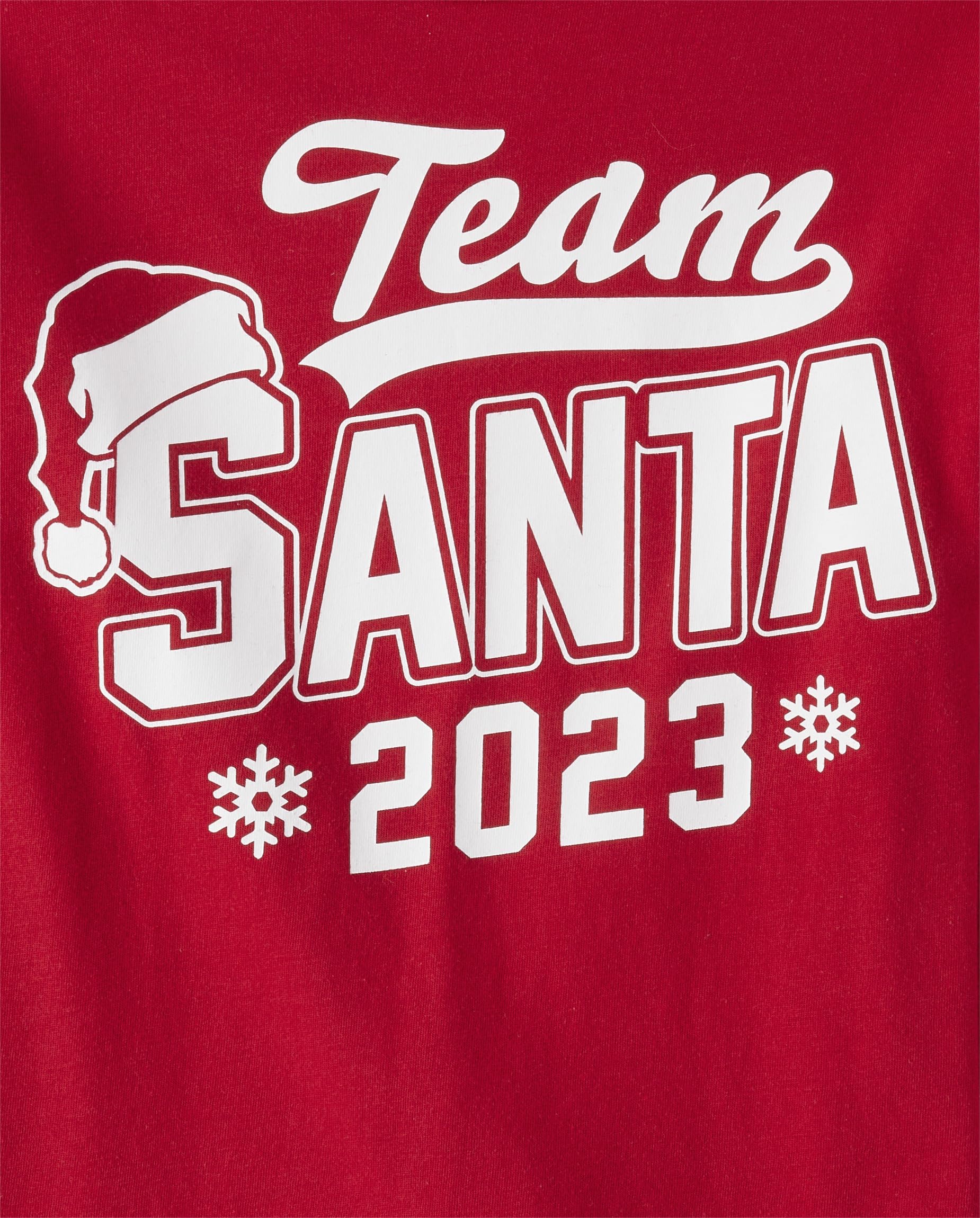 The Children's Place Unisex-Baby Long Sleeve Christmas Graphic T-shirt Team Santa Large