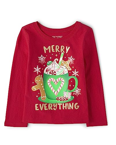 The Children's Place Unisex-Baby And Newborn Long Sleeve Graphic Bodysuit Christmas 12-18 Months