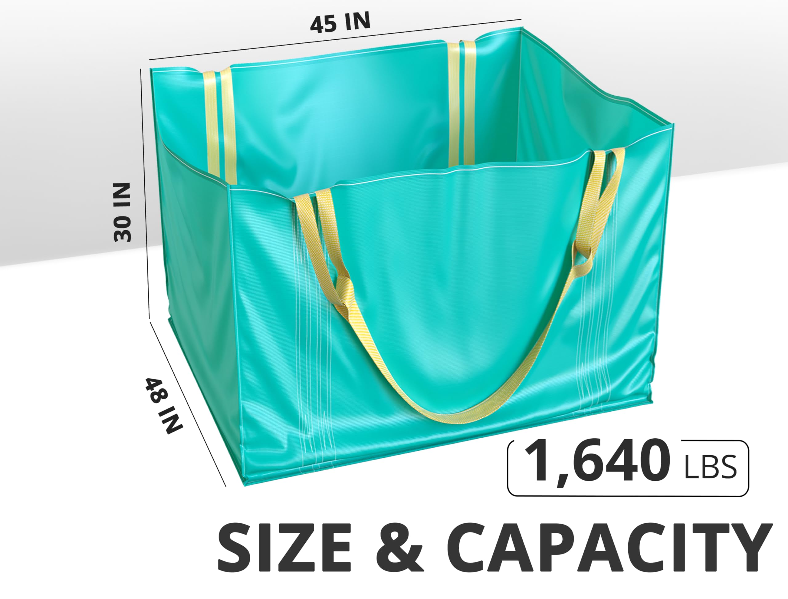 Skywin Dumpster Bag 45 Inches, Reusable Yard Waste Bags, Foldable Yard Waste Container, Trash Bag for Trash Management, Multiple Times Use During Renovations, Can Hold Up to 1650 lbs