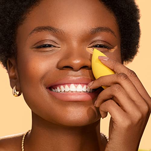 Real Techniques Miracle Concealer Sponge, Makeup Blending Sponge For Liquid & Cream Concealer, Elongated Shape For Precise Application Under Eyes & Tight Areas, Yellow, Latex-Free Foam, 1 Count