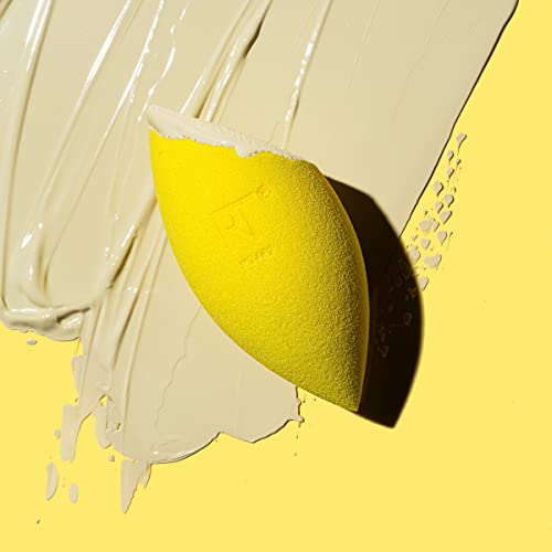 Real Techniques Miracle Concealer Sponge, Makeup Blending Sponge For Liquid & Cream Concealer, Elongated Shape For Precise Application Under Eyes & Tight Areas, Yellow, Latex-Free Foam, 1 Count