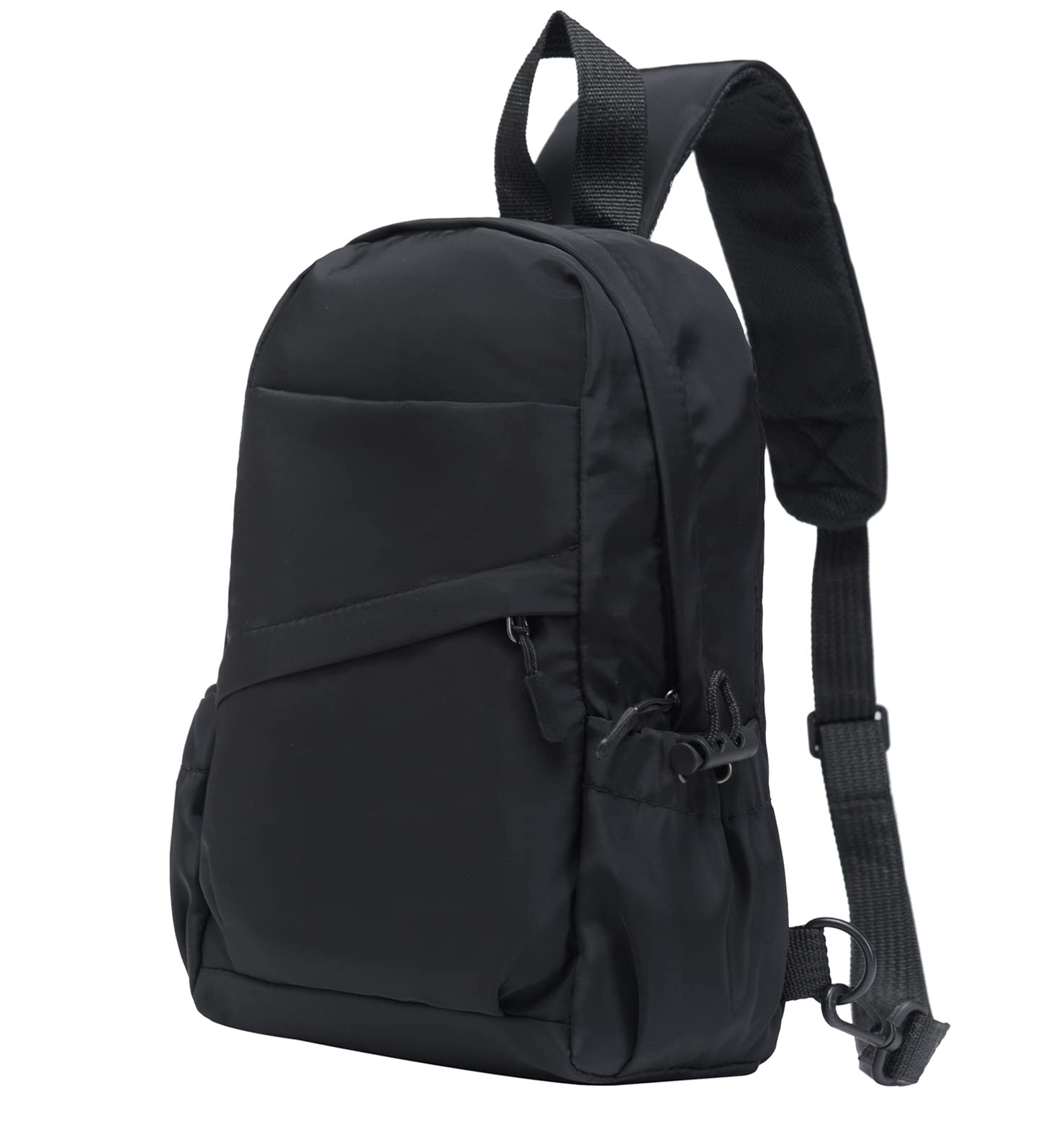 Small Crossbody Sling Backpack Sling Bag, Chest Bag Daypack Cross Body Bag Fanny Pack for Outdoors Traveling Hiking - Black