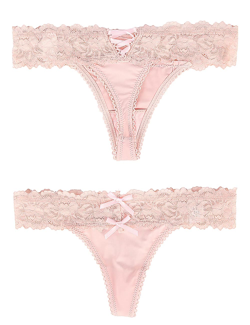 comeondear Sexy Lace Thongs for Women 3 Pack Panties Cheeky Underwear Plus Size G-String Thongs for Women Seamless Floral Briefs