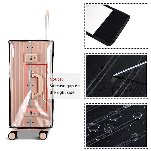 3 Pieces Clear Luggage Covers for Suitcase TSA Approved PVC Waterproof Luggage Protector Suitcase Cover for Travel Packing (Black Border, 20'')