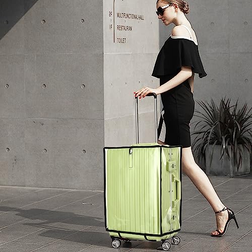 3 Pieces Clear Luggage Covers for Suitcase TSA Approved PVC Waterproof Luggage Protector Suitcase Cover for Travel Packing (Black Border, 20'')