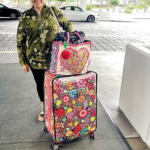 3 Pieces Clear Luggage Covers for Suitcase TSA Approved PVC Waterproof Luggage Protector Suitcase Cover for Travel Packing (Black Border, 20'')