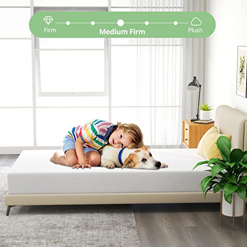wOod-it Full Mattress, 8 inch Full Size Memory Foam Mattresses in a Box Cooling Gel Mattress for Bunk Trundle Bed Daybed, Medium Firm
