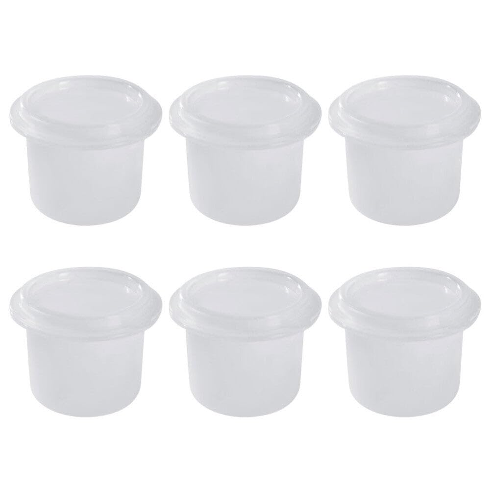 Kichvoe 6pcs Plastic Ice Bucket Ice Making Cup Reusable Shaved Ice Molds Ice Bowl Containers Mold Snow Cone Machine Refillable Making Model with Lid-2.1 * 1.7Inch