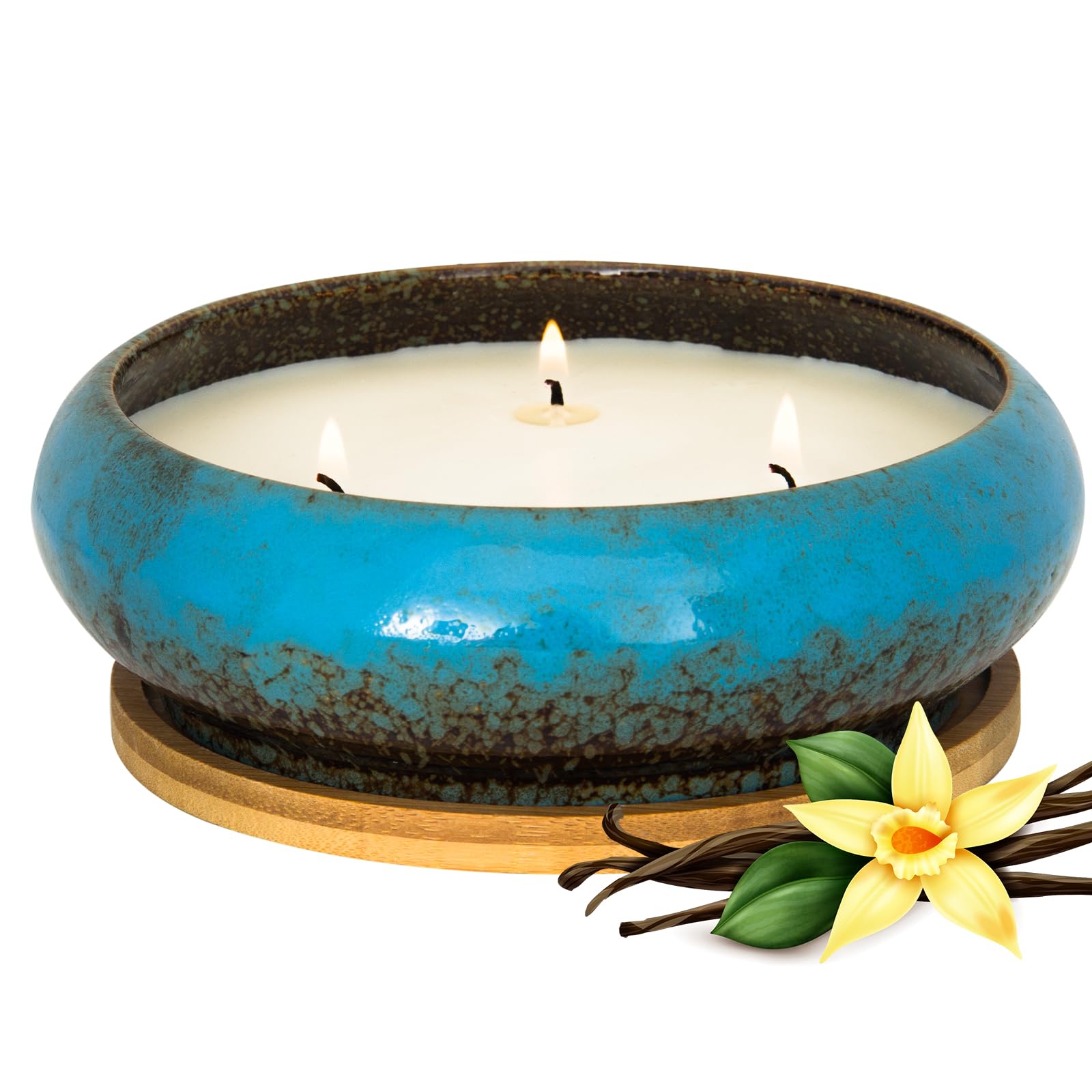 Scented Candles - 3 Wicks Large Vanilla Candles for Home Scented, 17 oz Aromatherapy Candle Gifts for Women, Decorative Natural Soy Candles with Long Lasting for Mother's Day Birthday Anniversary