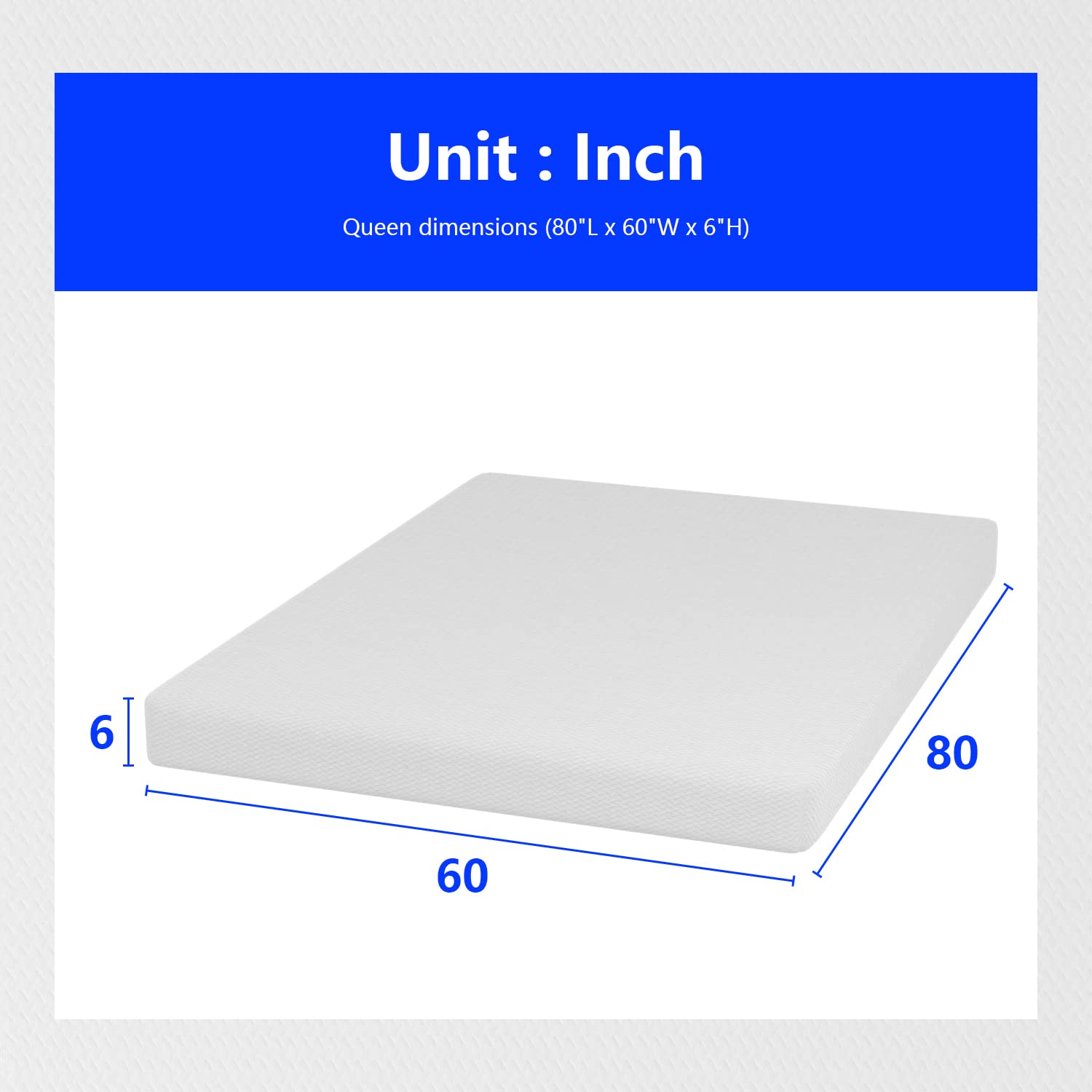 PayLessHere Queen Size Mattress,6 Inch Gel Memory Foam Mattress in a Box,Medium-Firm,Pressure Relief&Temperature Regulation,CertiPUR-US Certified,White