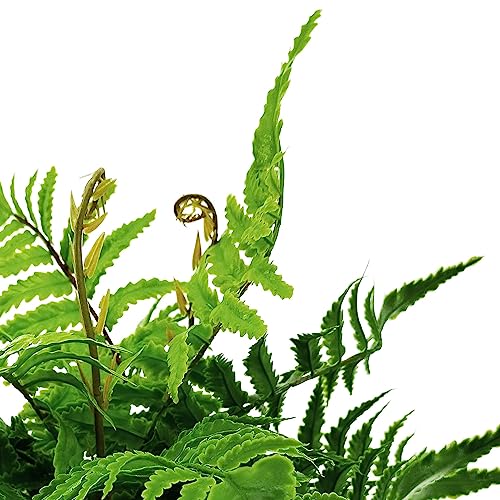 NOUKOW 14" Small Fake Boston Ferns Artificial Plants for Home Decor intdoor Fake Potted Plants for Office Desk Farmhouse Room Decor