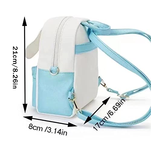 Cartoon Anime Mini Backpack with key chain Cute PU Shoulder Bags Cosplay Handbag for Girls (Black 1)