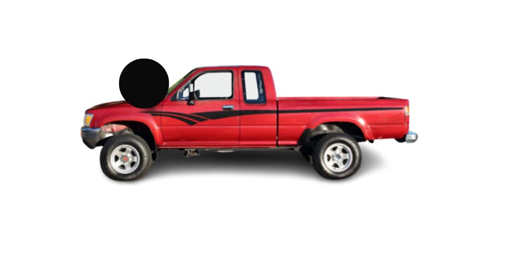 Benini Design Studio Retro Side Racing Stripes Graphics Fits Toyota Graphic Vinyl Decal Sticker Compatible with Pick-Up SR5 Tacoma 89-97 1998 (Matte Black)