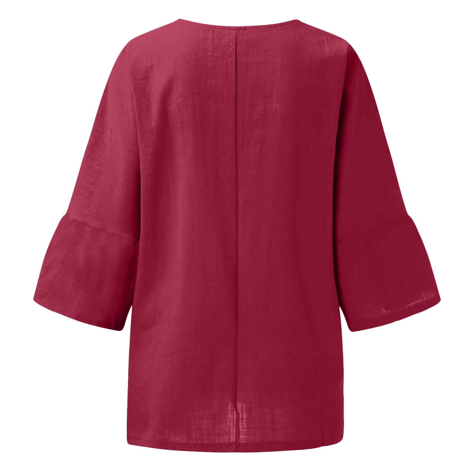 DASAYO Womens Summer Cotton Linen Tops Shirts Round Neck Half Sleeve Shirt Blouses Beach Plain Comfy Fashion Top Tshirt