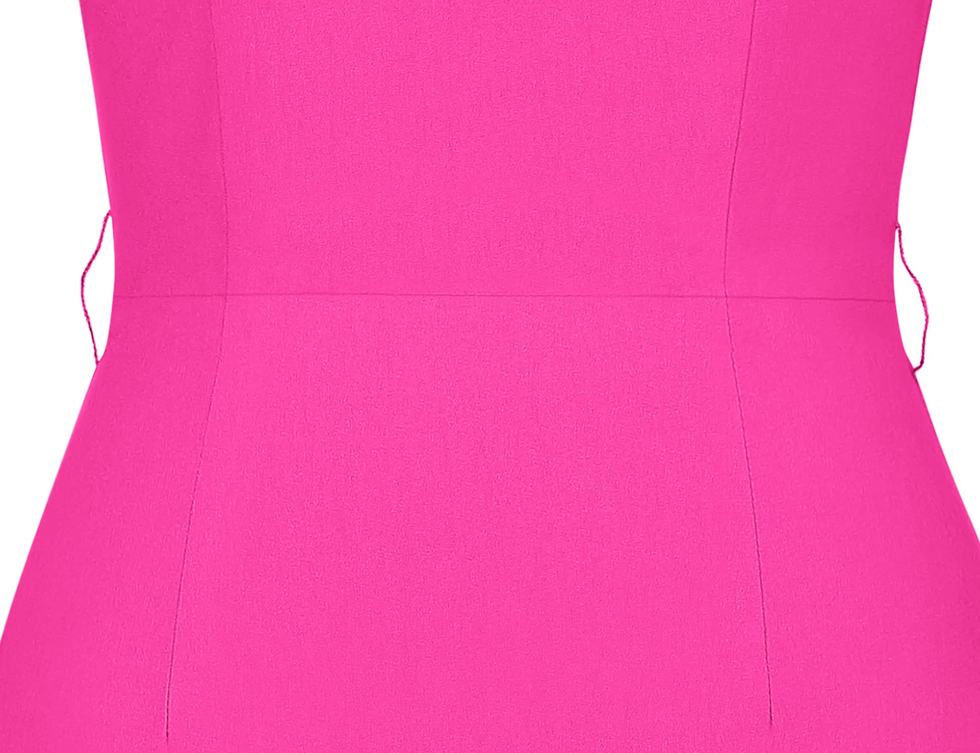 MUXXN Women's Elegant Midi 3/4 Sleeves Bodycon Sheath Pencil Vintage Cocktail Wedding Guest Dresses Hot Pink S