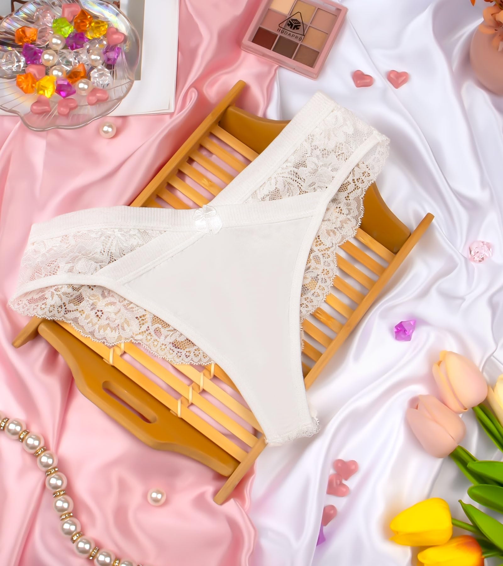 Banamic Women Floral Lace G-String Thong Panties Sexy T Back Stertchy Panties