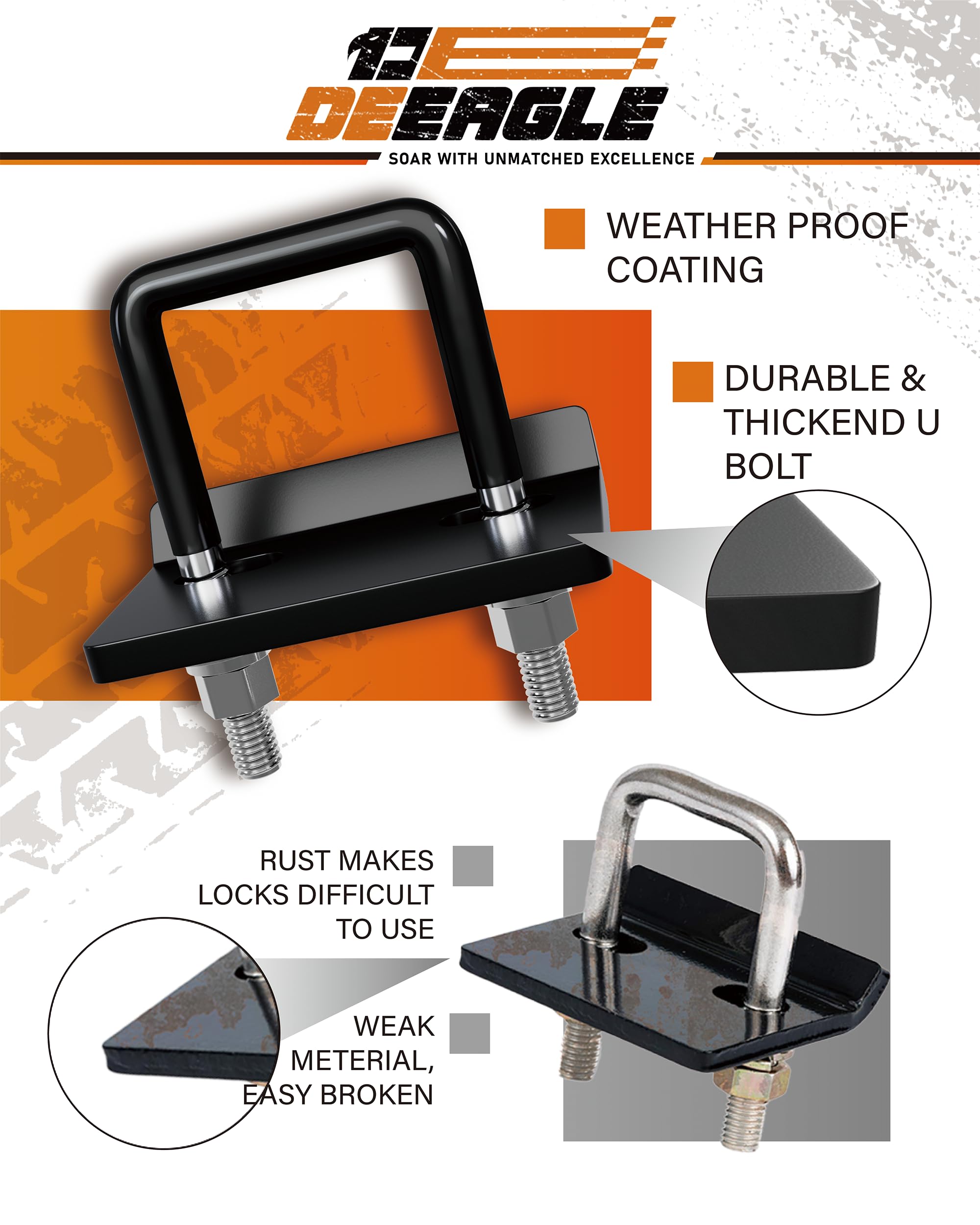 DEEAGLE Hitch Tightener Anti Rattle Stabilizer for 1.25" to 2" Trailer Hitches Reduce Movement On Hitch Mount Cargo Carrier Bike Rack Boat, RV Trailer Accessories