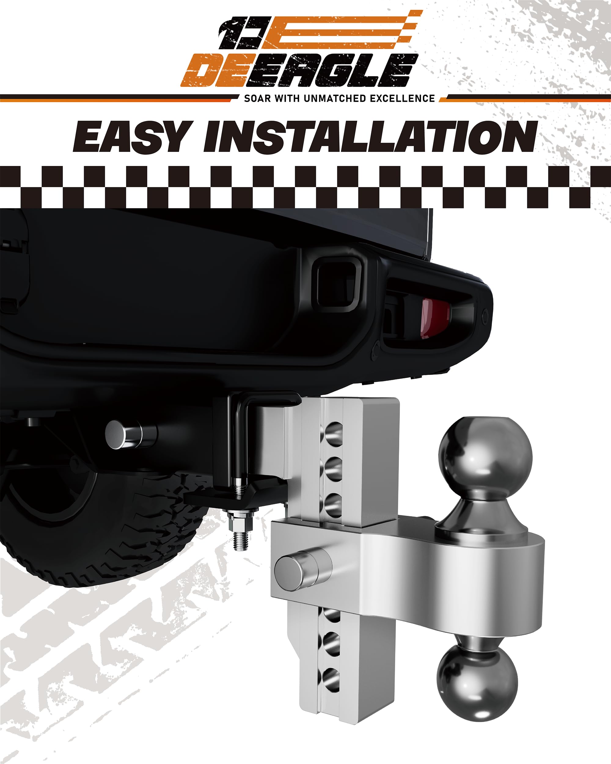 DEEAGLE Hitch Tightener Anti Rattle Stabilizer for 1.25" to 2" Trailer Hitches Reduce Movement On Hitch Mount Cargo Carrier Bike Rack Boat, RV Trailer Accessories