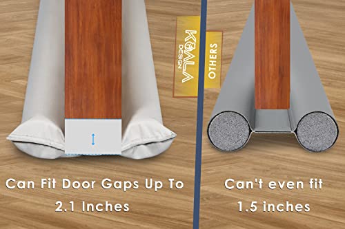 KOALA Design Under Door Draft Stopper 32 to 38 Inch Door Breeze Dust Air Blocker Adjustable Draft Stoppers Double Sided Draft Guard with 2.1 Foam (Gray-1)