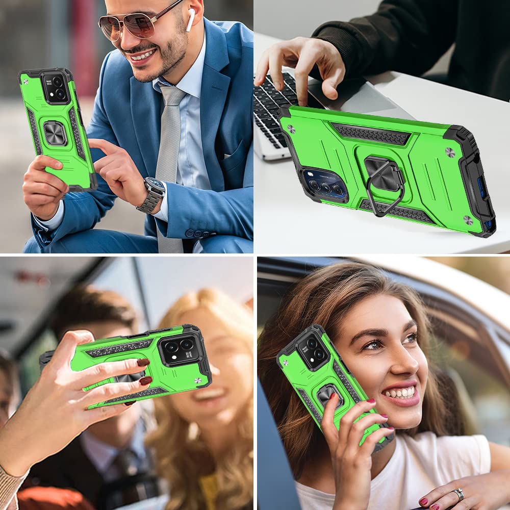 for Moto G Stylus 5g 2023 Case with Screen Protector, 360°Military Grade Rotatable Kickstand (Heavy Duty) Shockproof Protective Cases for Moto G Stylus 5G 2023 (Green)