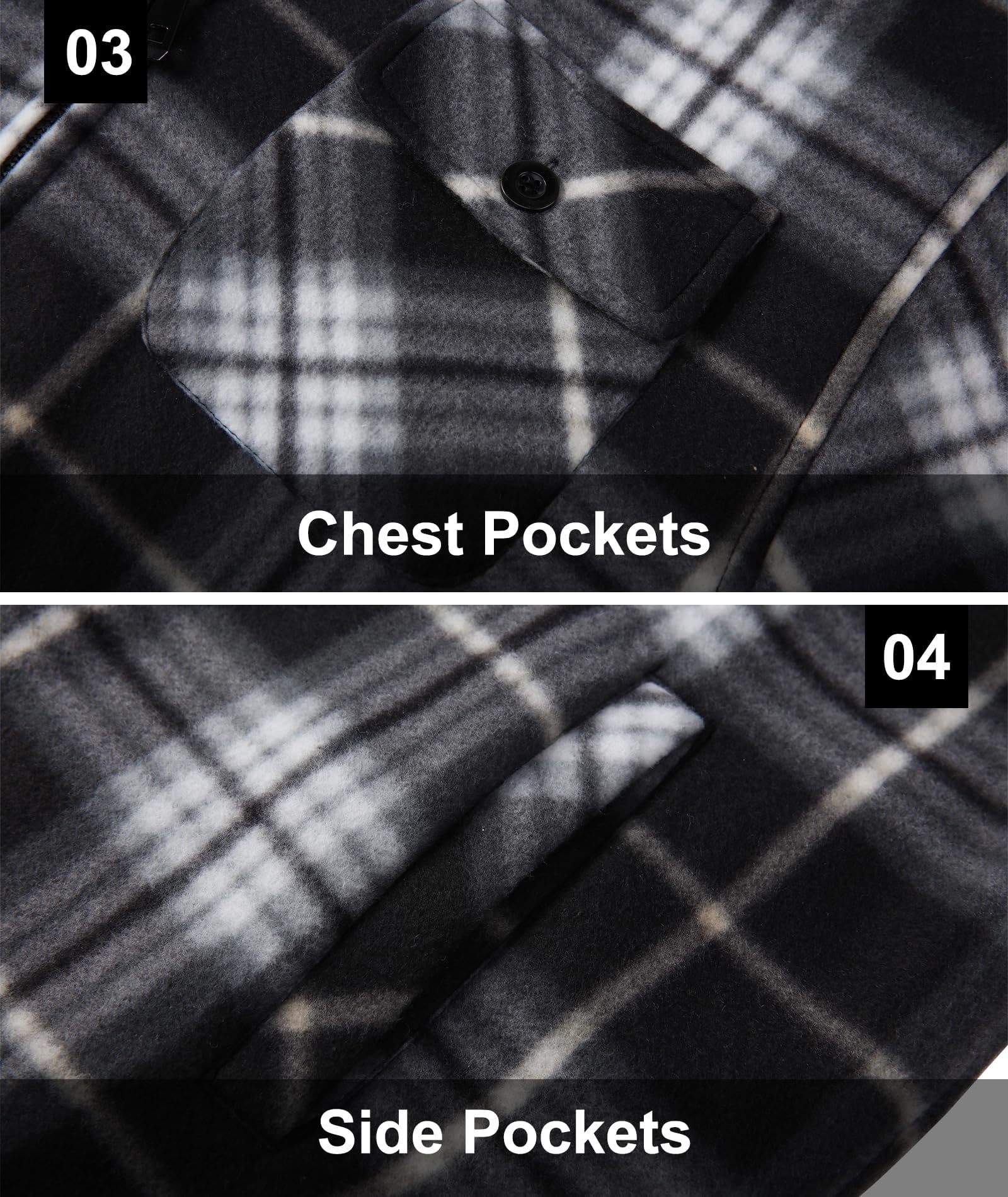 GEEK LIGHTING Men's Flannel Shirts Jacket Sherpa Lined Fleece Plaid Hoodie Long Sleeve Winter Warm Coat