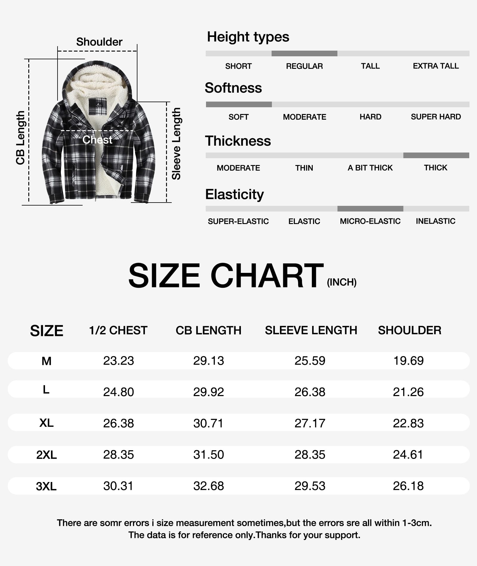 GEEK LIGHTING Men's Flannel Shirts Jacket Sherpa Lined Fleece Plaid Hoodie Long Sleeve Winter Warm Coat