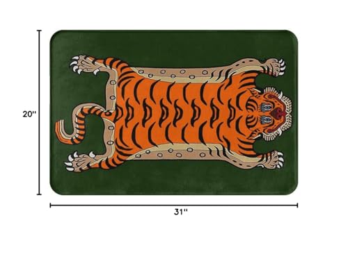 Tiger Skin Green Doormat Non-Slip Door Mat Waterproof Rugs Indoor Carpet Universal Welcome Mats Front Door 31"x20"