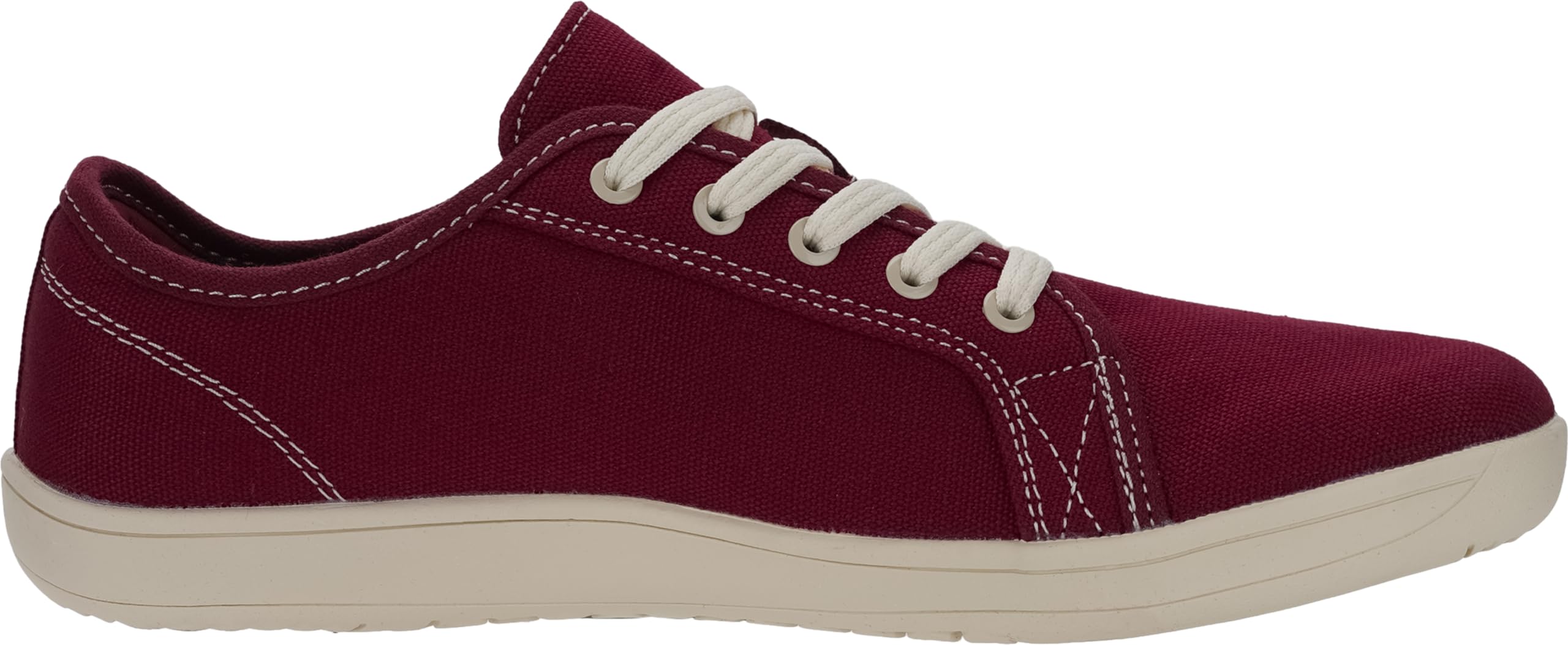 WHITIN Women's Canvas Minimalist Barefoot Shoes Extra Wide Width Toe Box Fashion Sneakers Zero Drop Size 8 Casual Walking Gym Tennis Comfy Flat Drving Athletic Classic Red Beige 39