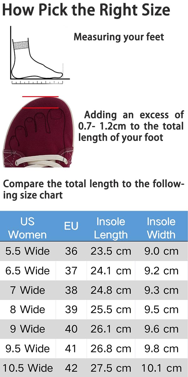 WHITIN Women's Canvas Minimalist Barefoot Shoes Extra Wide Width Toe Box Fashion Sneakers Zero Drop Size 8 Casual Walking Gym Tennis Comfy Flat Drving Athletic Classic Red Beige 39