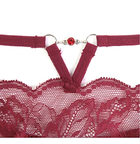 Banamic G String Thongs for Women Underwear Floral Lace Thongs Mid Waist Panties Briefs