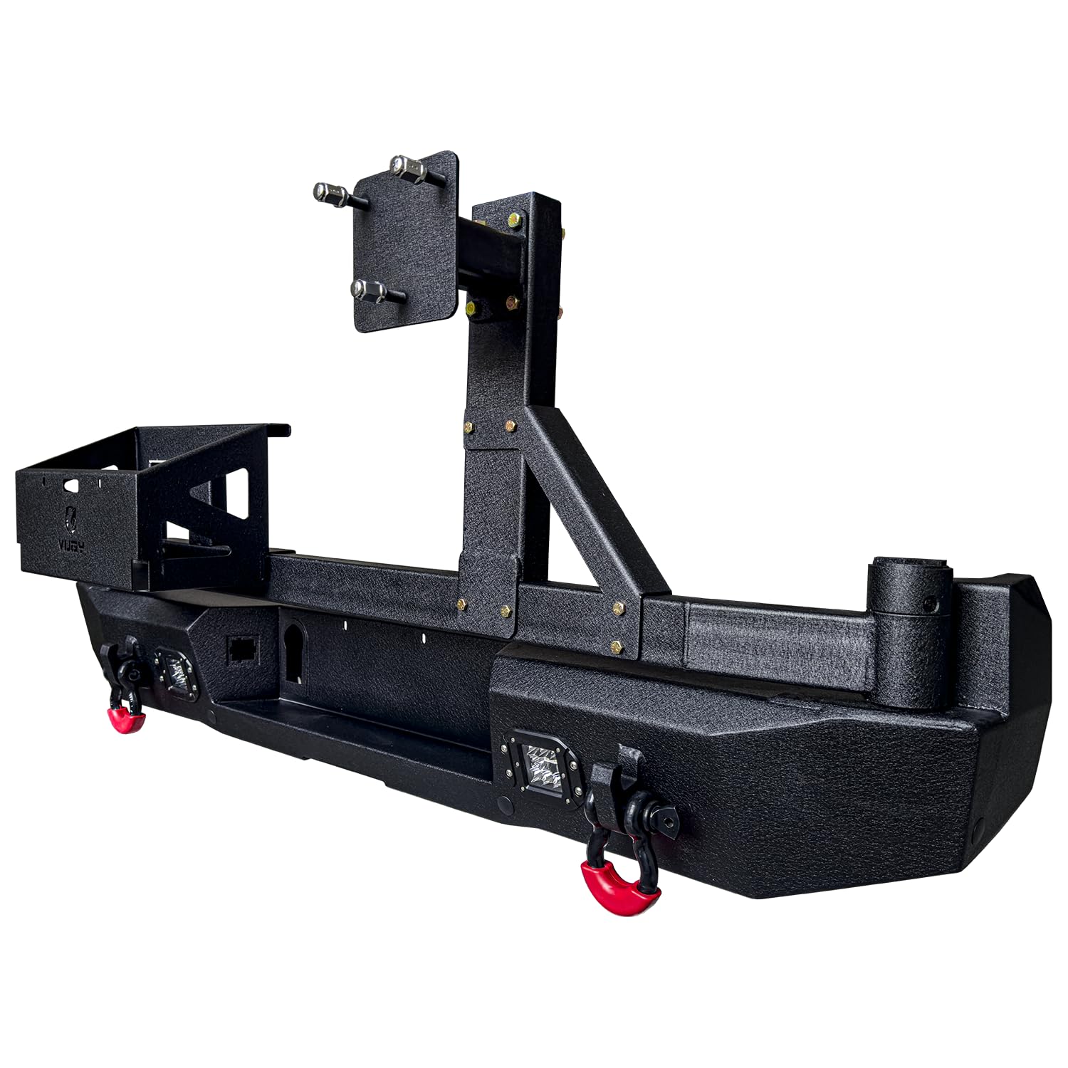 LUYWTE Fit 2016-2023 Tacoma Steel Front and Rear Bumper With Winch Plate&Tire Carrier&LED Lights(Black Texture)