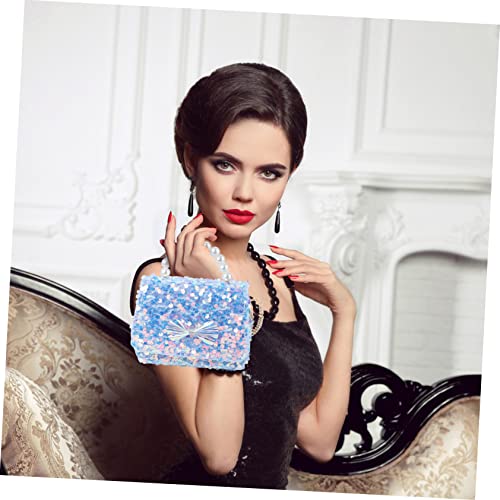 VALICLUD Trendy Sequin Purses for Women Glitter Handbag Chain Women's Crossbody Bag Elegant Bowknot Design Small Size Big Storage for Ladies