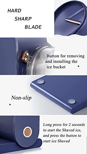 Shaved Ice Maker Snow Cone Rechargeable Slushie Machine Ice Cream Maker for Kids and Family Portable USB Charger 2 Set Block Ice Molds (purple)