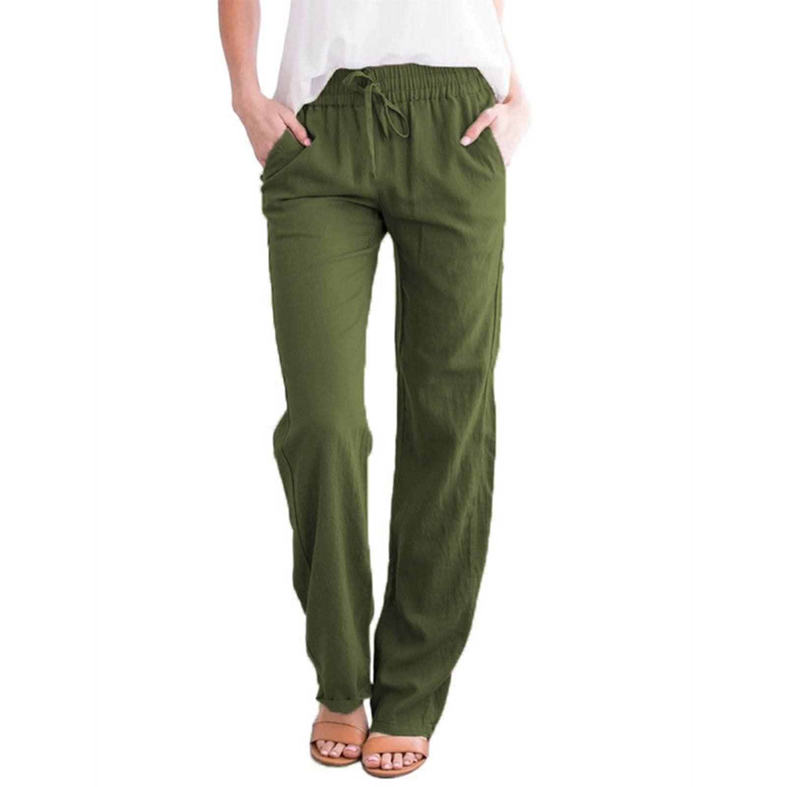 Womens Summer Pants Sweatpants Pants Summer 2023 Casual Loose Drawstring Elastic High Waist Comfy Trousers Straight Leg Long Lounge Pant