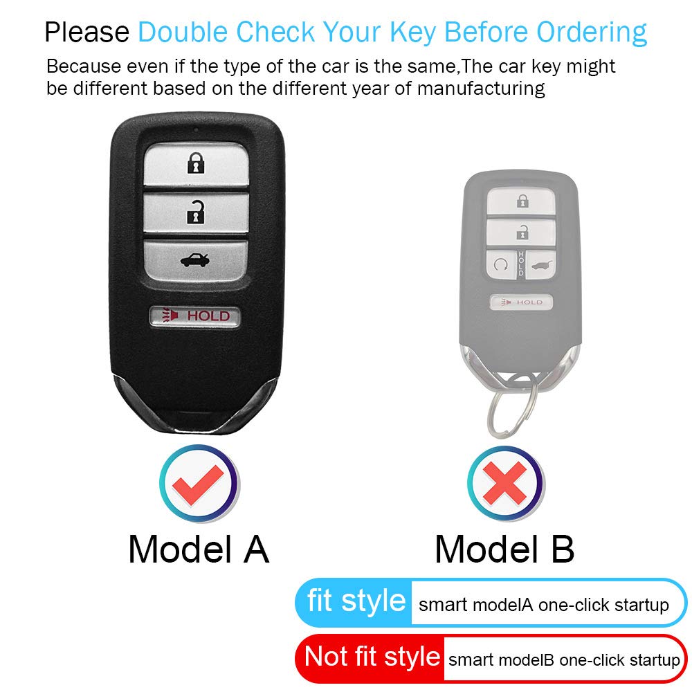 LEBASQ Car Key Cover Suit for Honda Civic Accord CR-V HR-V Odyssey Pilot series models Leather Keychain car case keyring Accessories