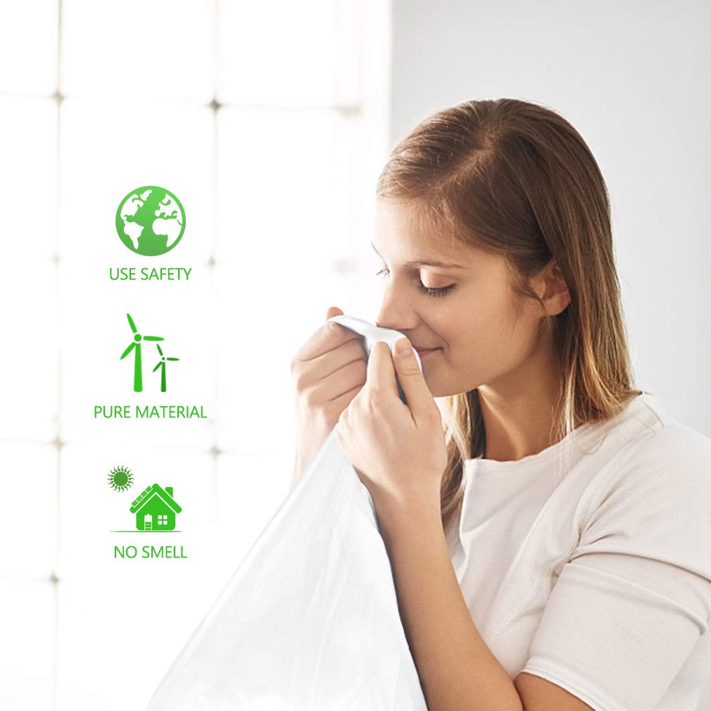 1.6 Gallon 330 Counts Strong Trash Bags Garbage Bags by Teivio, Bathroom Trash Can Bin Liners, Plastic Bags for home office kitchen, Clear