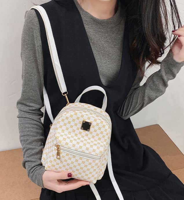 Votachin Fashion Mini Backpack Women's Shoulder Bag Convertible Crossbody handbag purse Small Backpack Cute Ladies Bag(White)