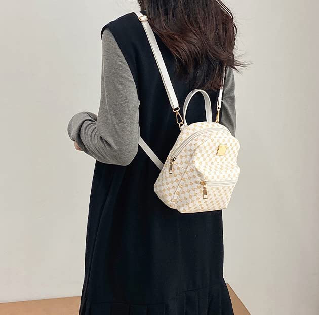 Votachin Fashion Mini Backpack Women's Shoulder Bag Convertible Crossbody handbag purse Small Backpack Cute Ladies Bag(White)