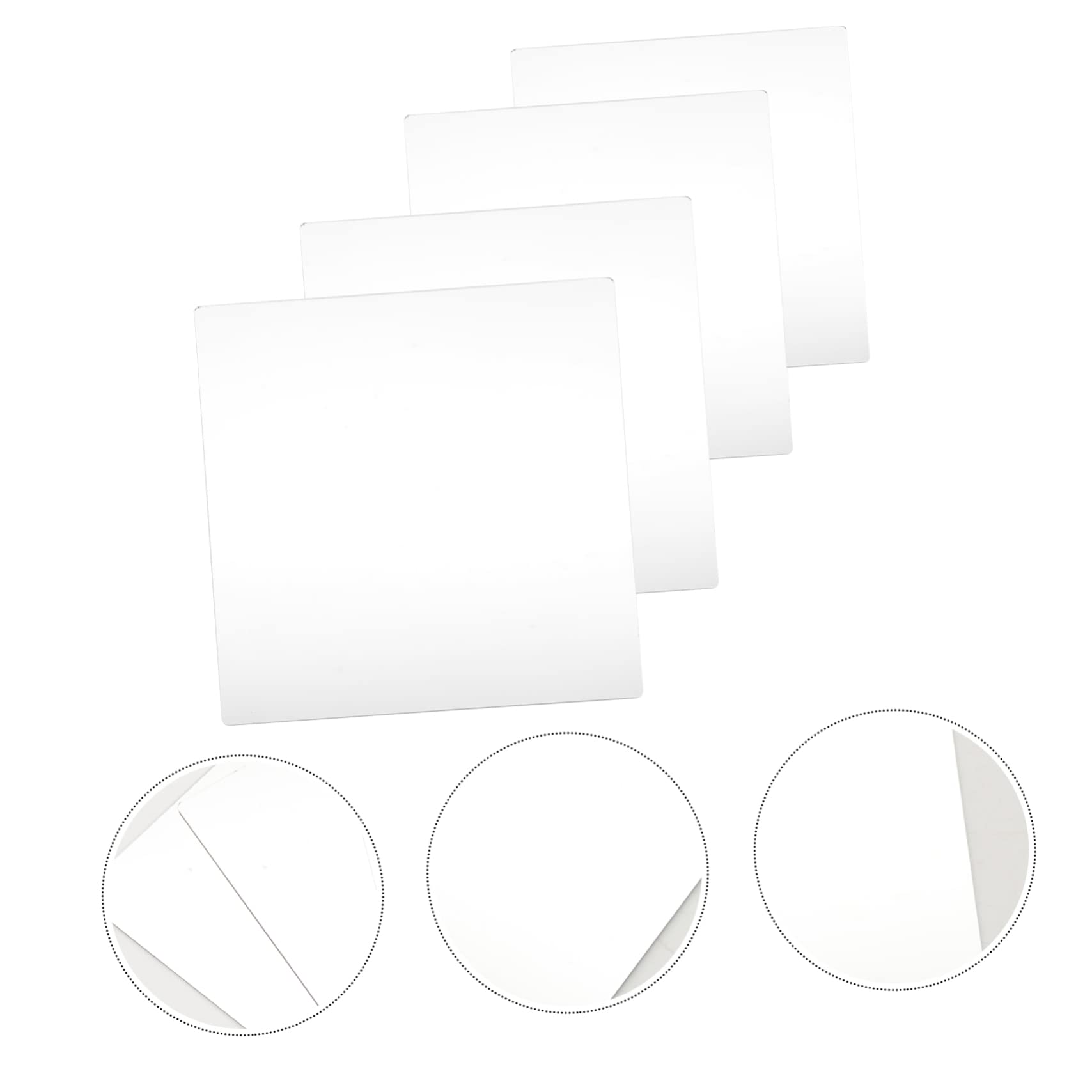 Holibanna Full Body Mirror 4pcs Acrylic Tile Decals Lasting Acrylic Sticker Reflective Sticker Specular Wall Sticker Round Mirror Acrylic Mirror Wall Sticker 15c Tile Stickers