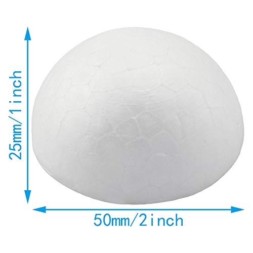 Batino 10PCS 2“ White Foam Balls Half Round Hemispherical Christmas Craft Ball Wedding Decoration DIY Art Decoration