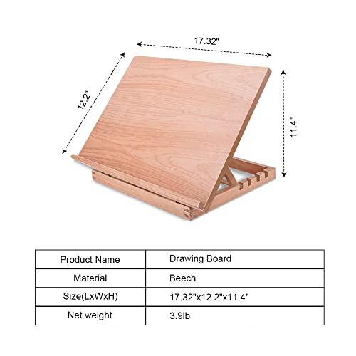 Tabletop Easel A3 Painting Easel with Smooth Surface, Adjustable Angle Art Easel for Artists, Children, Beginners & Student