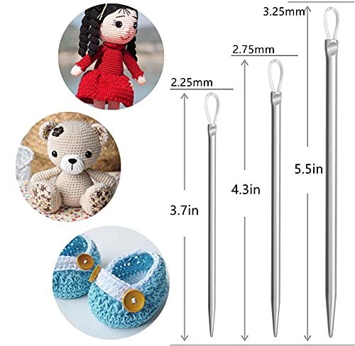 24pcs Yarn Needle Tapestry Needles,Darning Needle Yarn Needles,Big Eye Blunt Knitting Needles with Stitch Markers for Knitting Crocheting