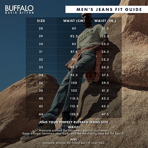 Buffalo David Bitton Men's Straight Six Fashion Jean, Pure White, 33W x 34L